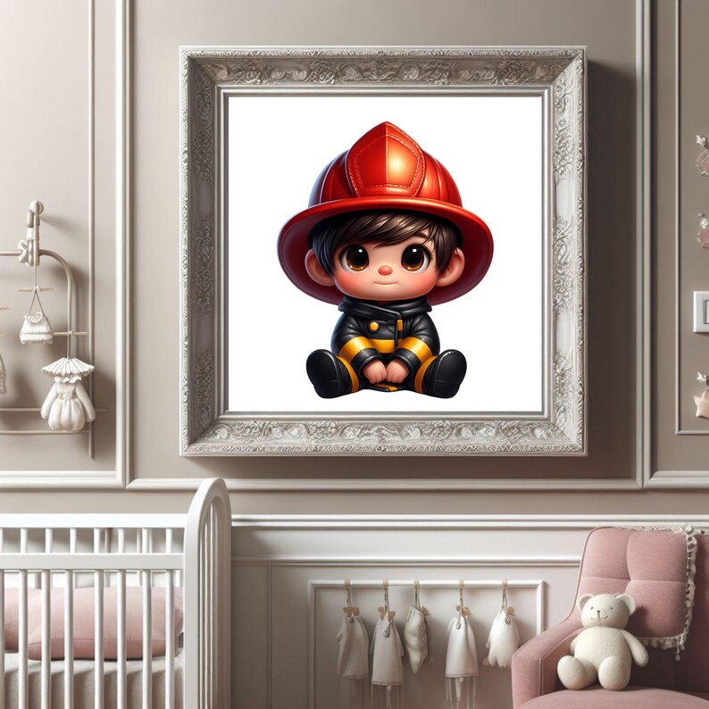 Cute Boy Clip Art, Imaginative Play Graphic, Play Dress Up, Fireman ...