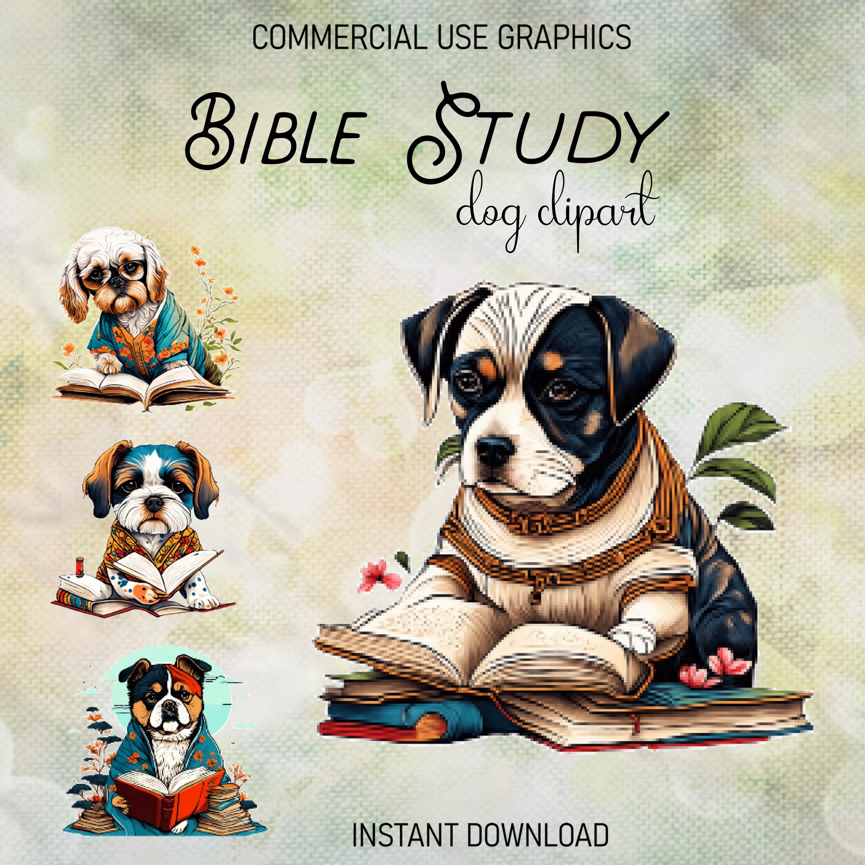 Bible Study Series Dog Clipart, Bible Studying, the Bible, Dogs ...