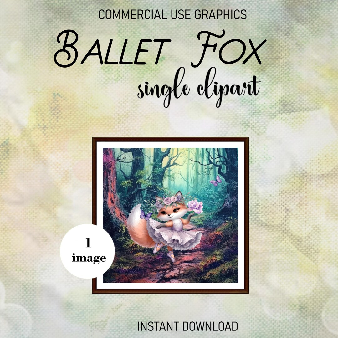 Dancing Clipart, Dancing Fox, Ballerina Tutu, Ballet Art Decor, Cute ...
