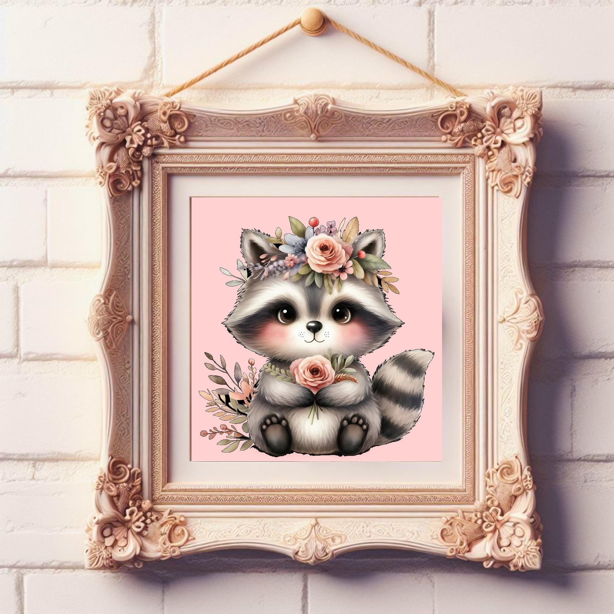 Cute Raccoon Art Woodland Animals Series, Raccoon Clipart, Forest ...