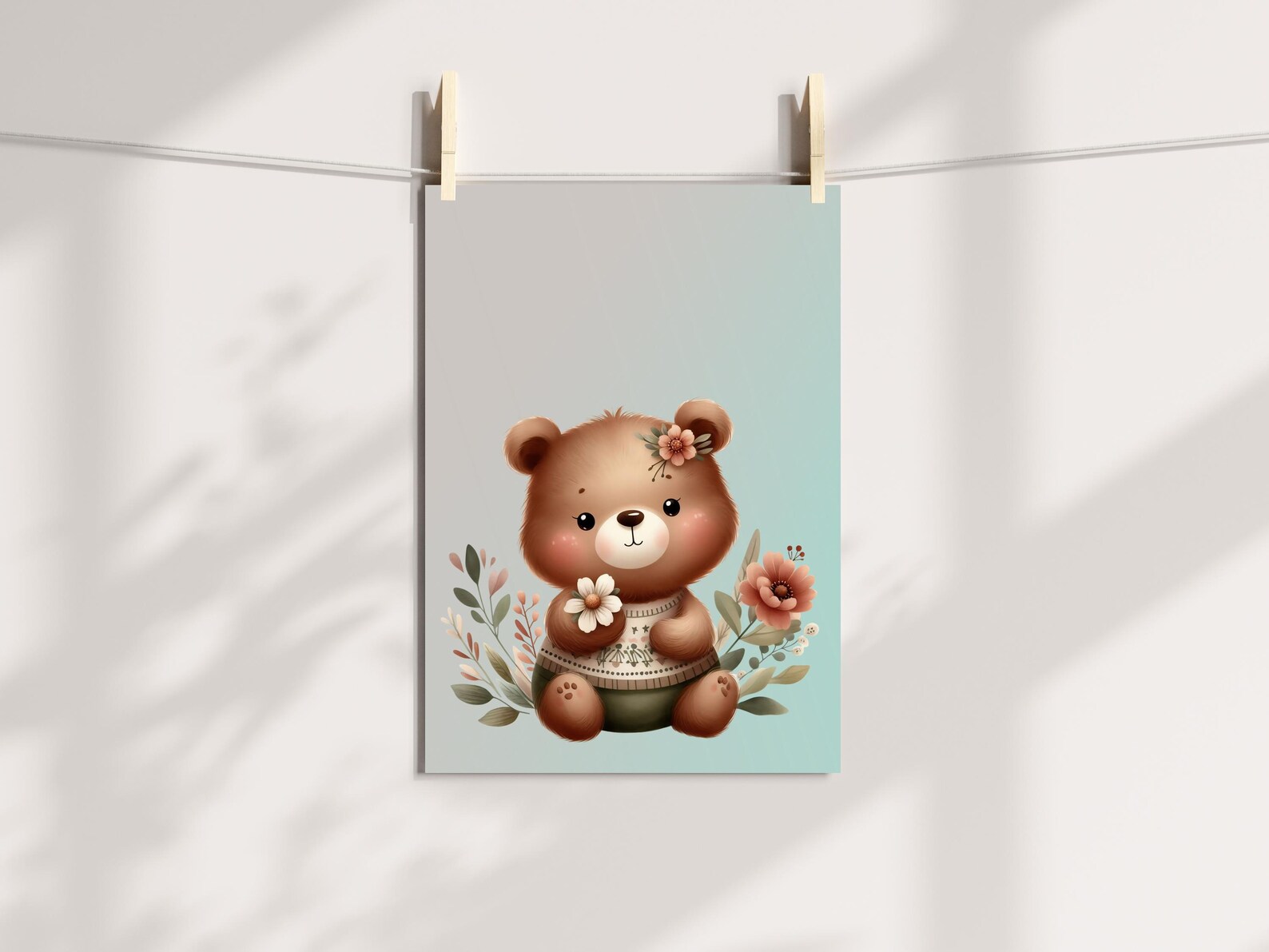 Springtime Watercolor Clipart | Cute Bear Clip Art | Bear Nursery Wall ...