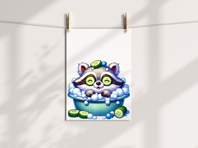 Cute Raccoon Art Woodland Animals Series, Raccoon Clipart, Forest ...