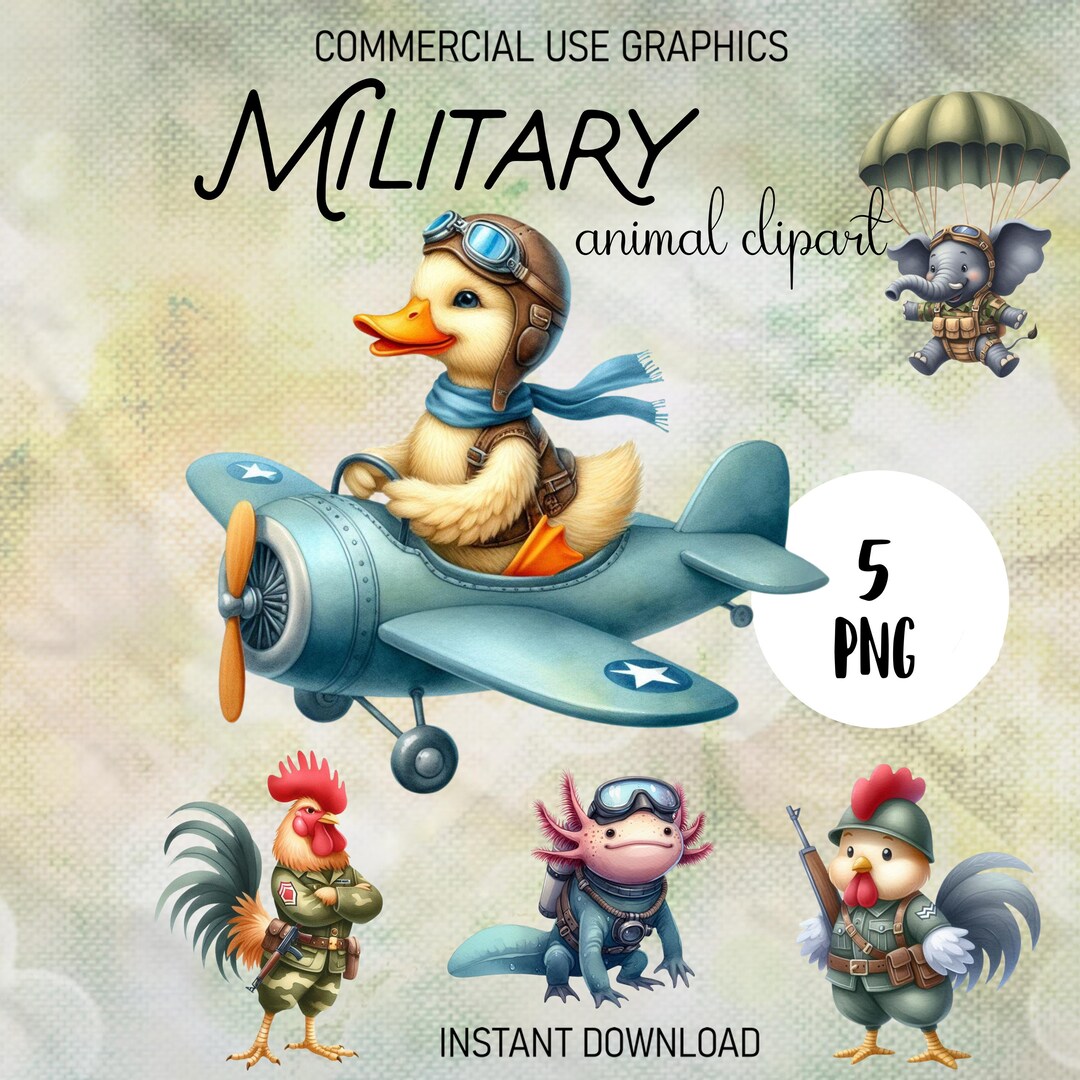 Military Animals, 5 PNG Images, Commando, Diver, Pilot, Soldier ...