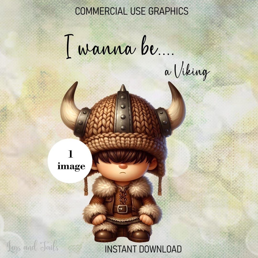 Cute Viking, Boys Clipart Print, I Wanna Be... A Viking Art ...
