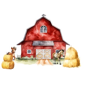 Cute Farm Animal Horse Clipart – Baby Foal & Horse Graphics | Nursery ...