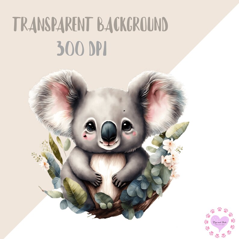 Australian Native Animal Koala, Clipart, Watercolour, SINGLE IMAGE ...