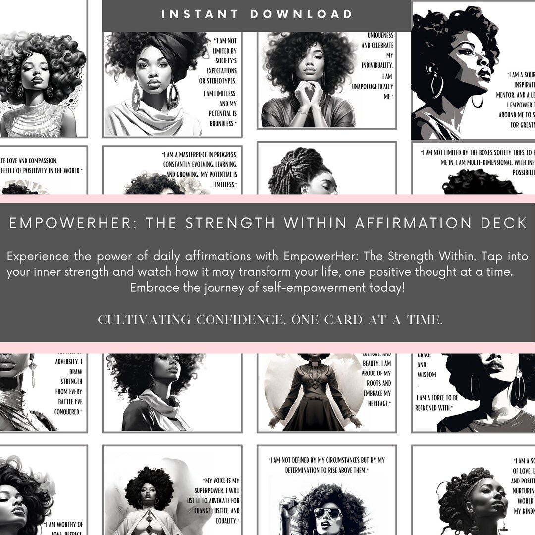 Positive Affirmation Cards| Set of 24| Self-care| Black Girl Magic ...