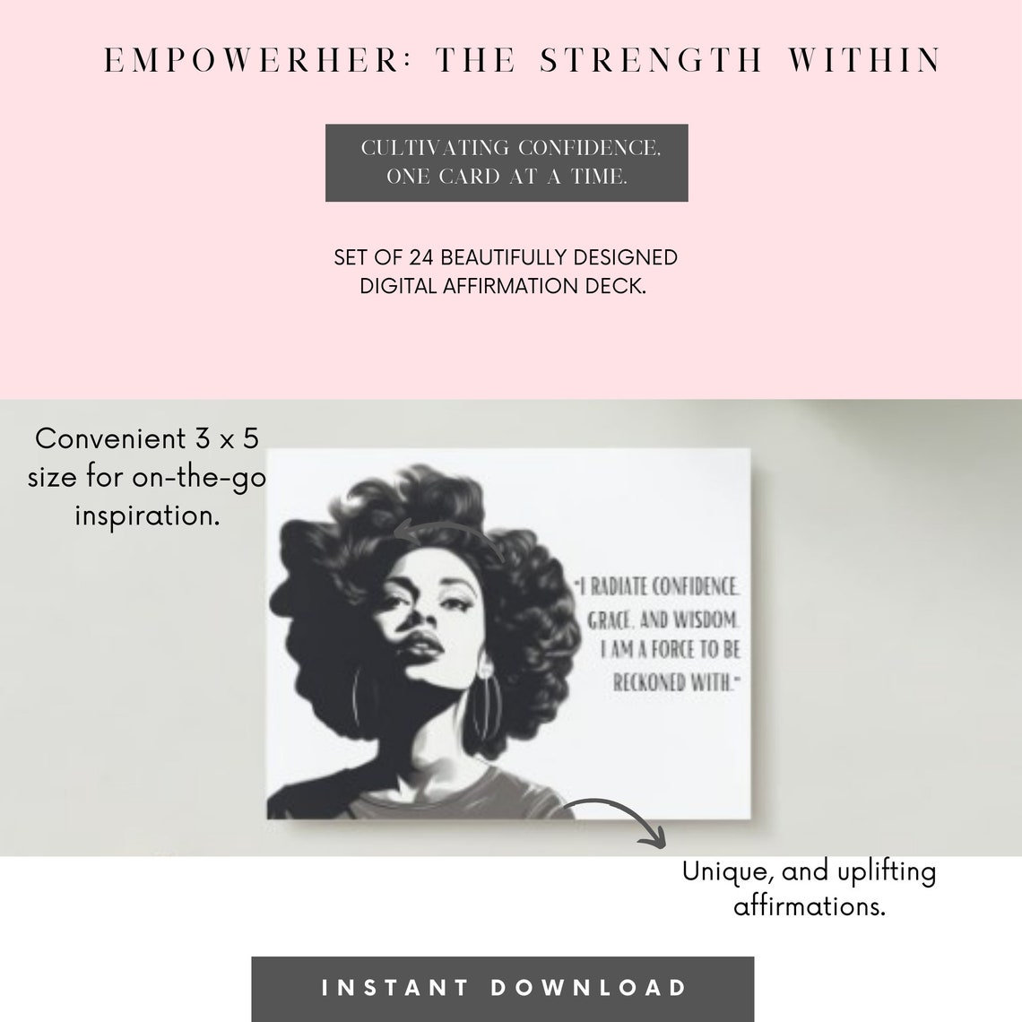 Positive Affirmation Cards| Set of 24| Self-care| Black Girl Magic ...