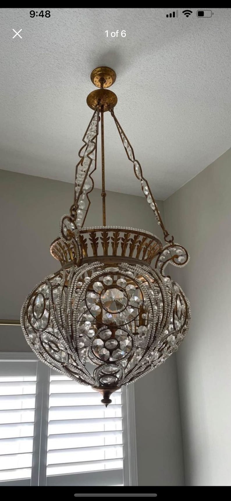 Vintage Chandelier, Quoizel, Maison Bagues - Etsy