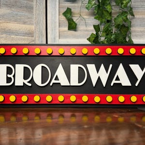 Handmade Broadway Marquee Sign – 18.5" Birch Wood Decor, Wall Decor ...