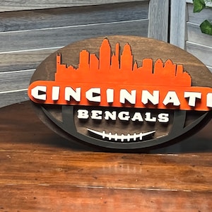 Cincinnati Bengals Rustic Sign, Orange & Black Home Decor, Gameday ...