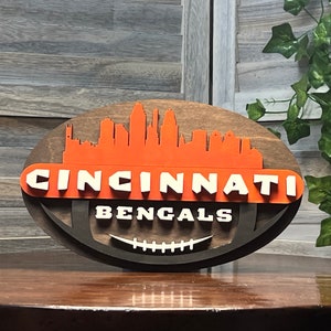 Cincinnati Bengals Rustic Sign, Orange & Black Home Decor, Gameday ...