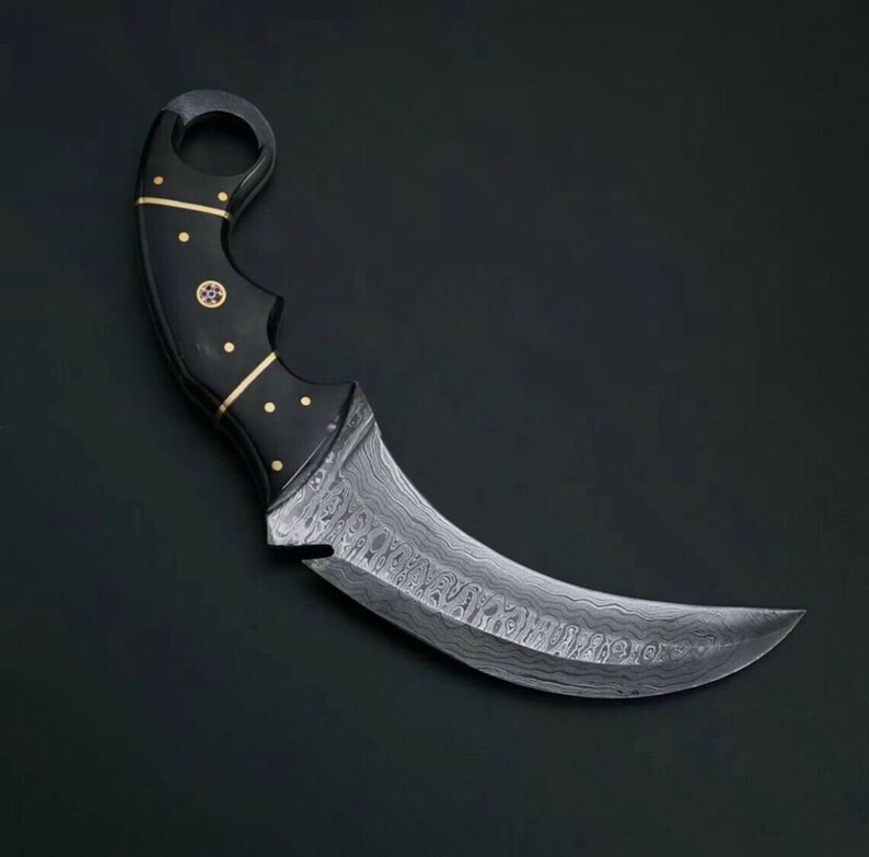 Custom Handmade Damascus Steel Karambit Hunting Knife With - Etsy