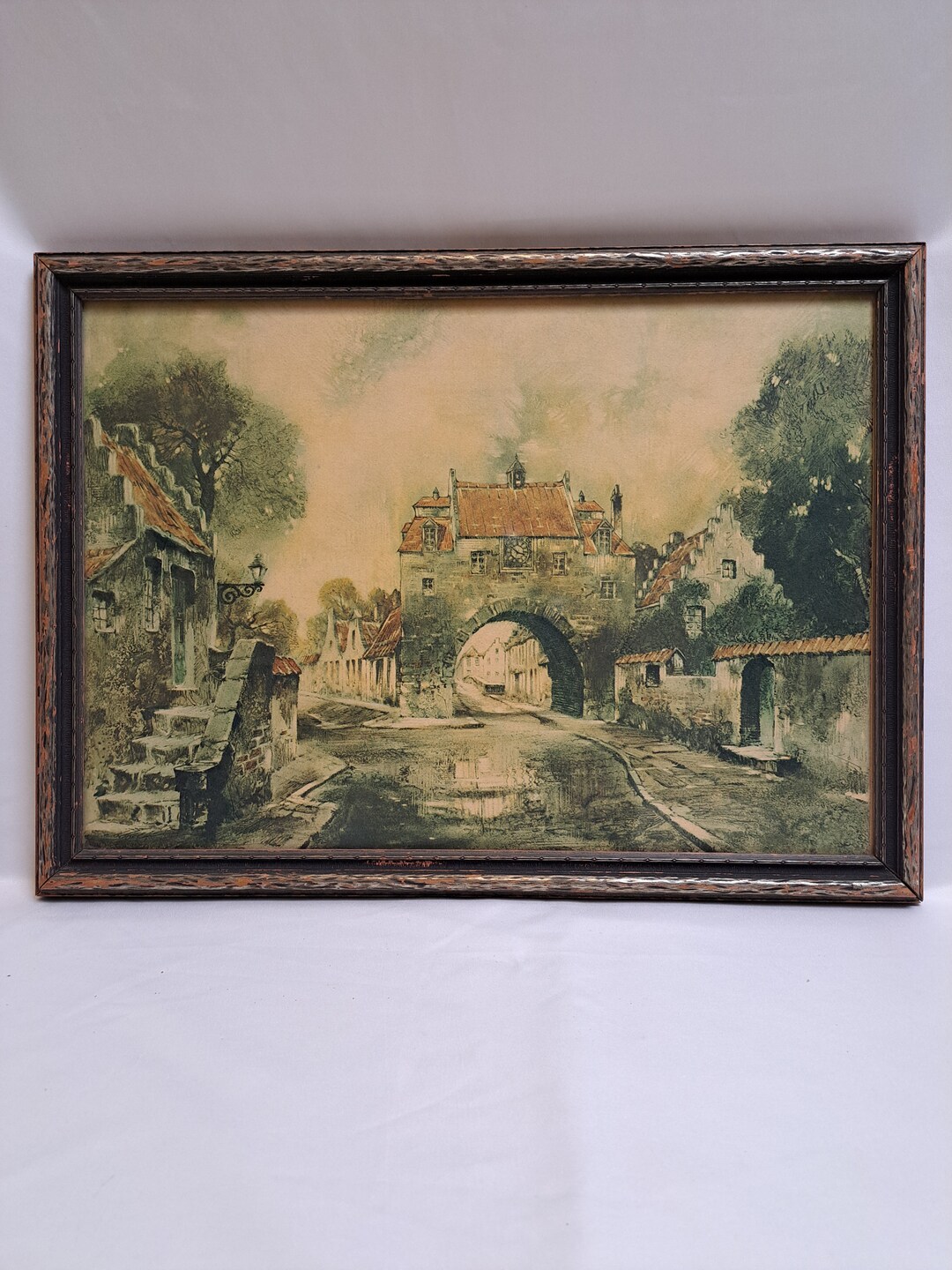 Al Wettel "sa Porte Belgique" Vintage Watercolor Sketch Print 19.5"x14 ...