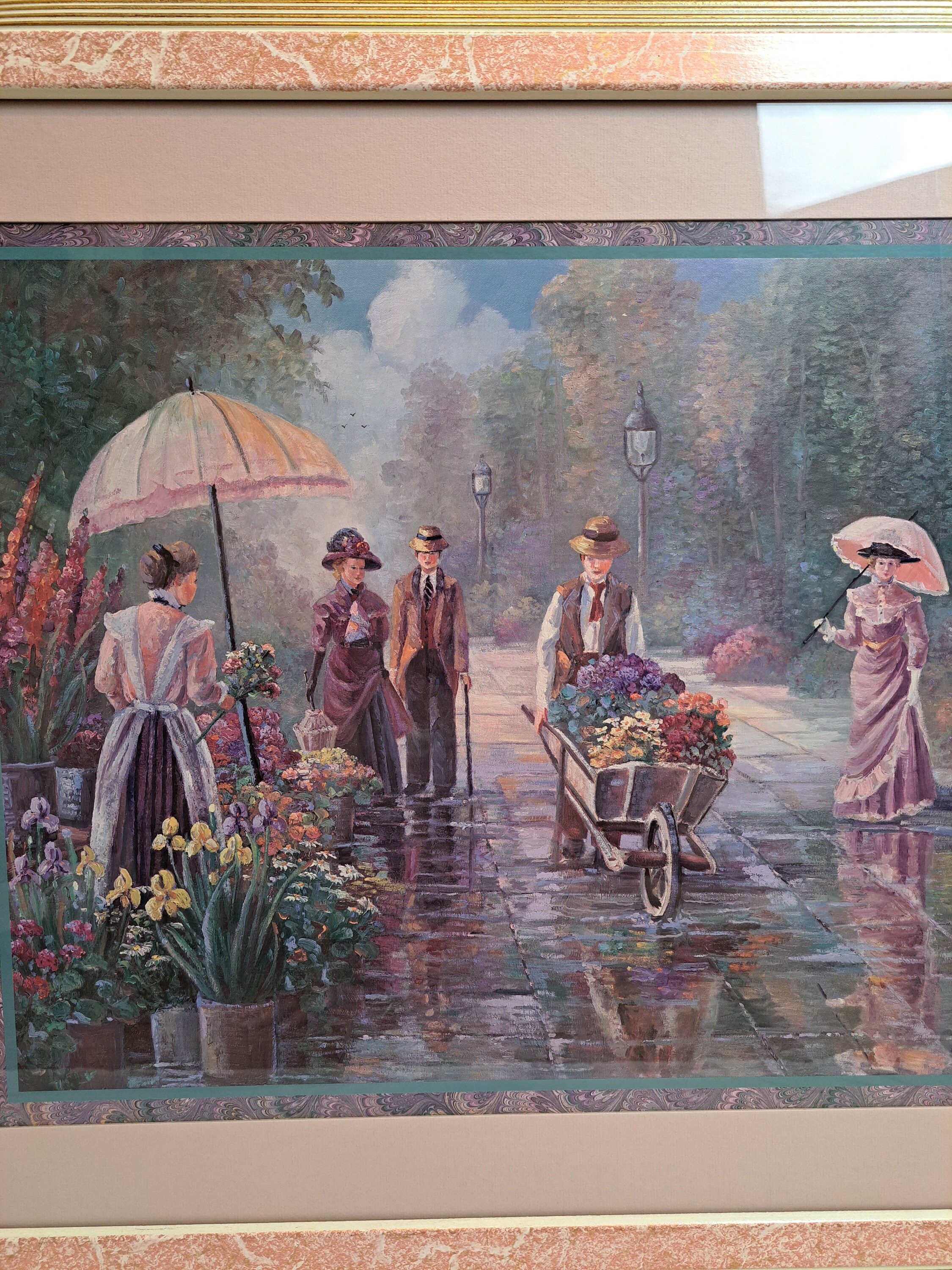 Bettie Hebert Felder in the Flower Market Painting Art Print 34"x28 ...