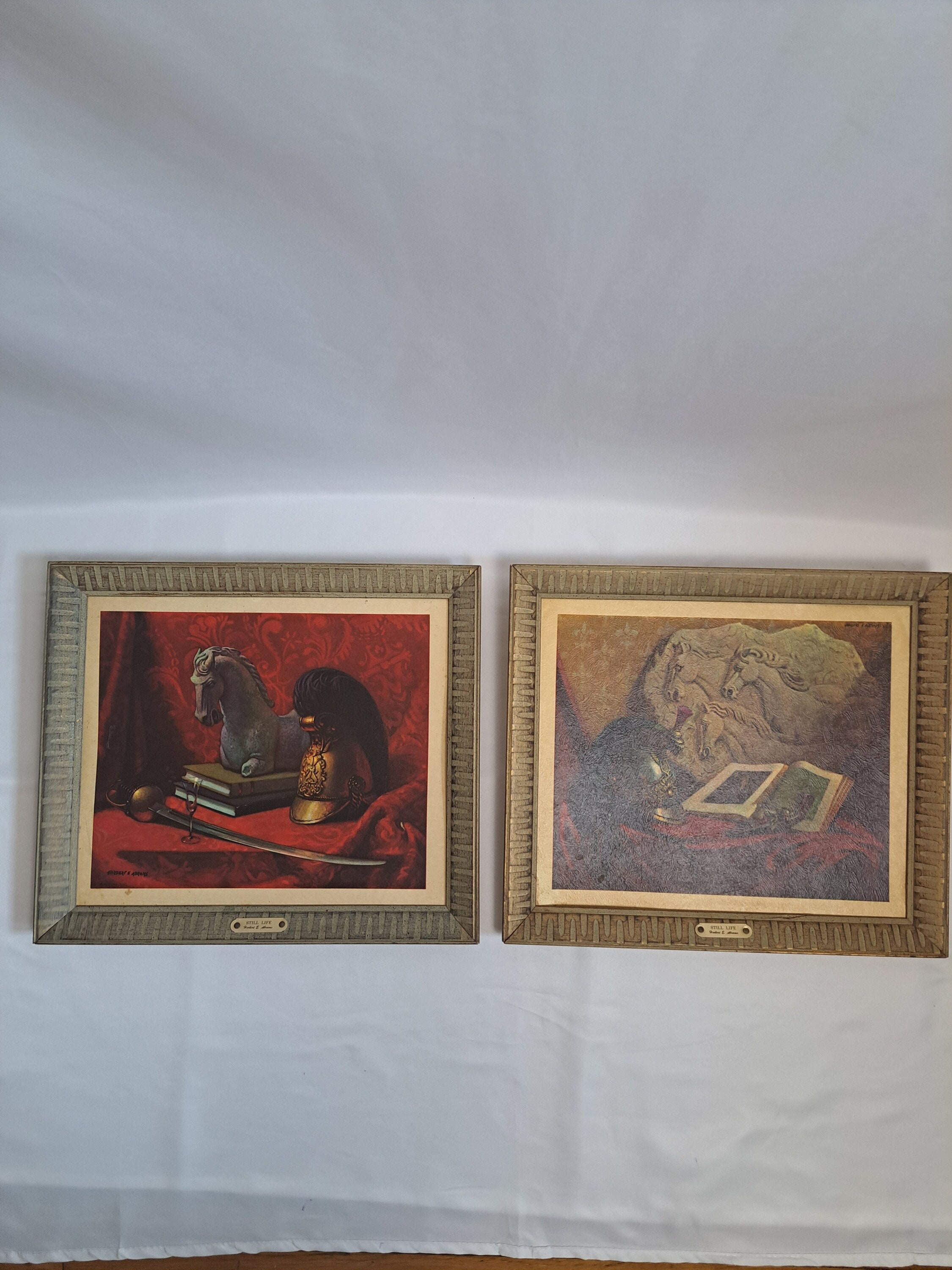 Rare Vintage 2 15.5x13.5 Artist Signed Herbert E. Abrams still Life ...