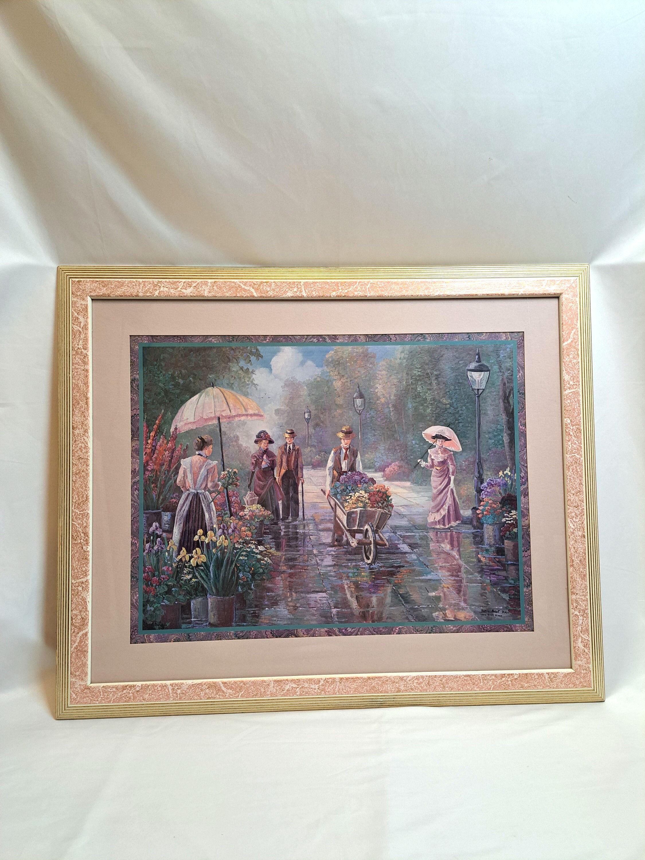 Bettie Hebert Felder in the Flower Market Painting Art Print 34"x28 ...