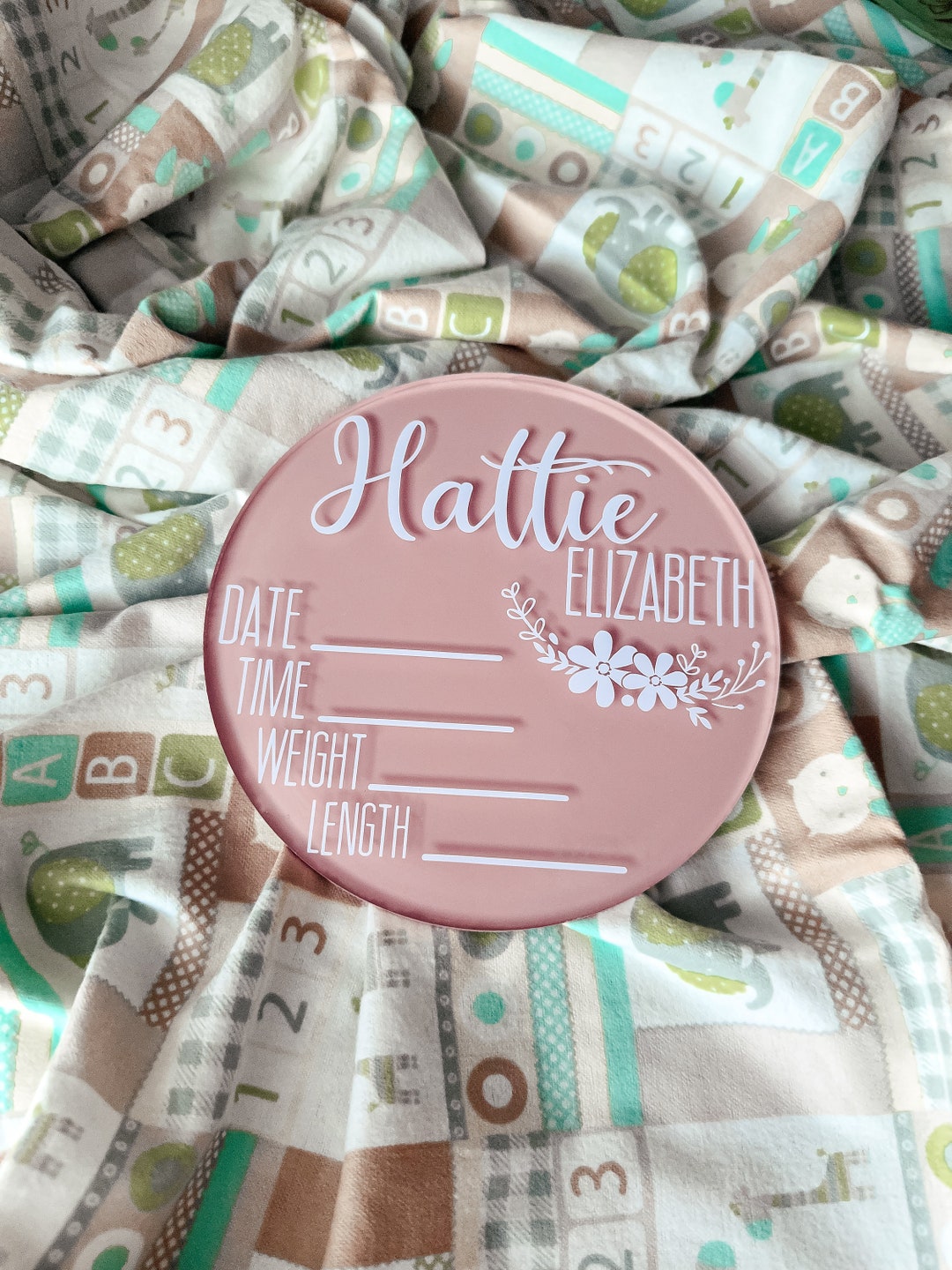 Acrylic Birth Announcement Sign Baby Stat Sign Newborn Name Plate for ...