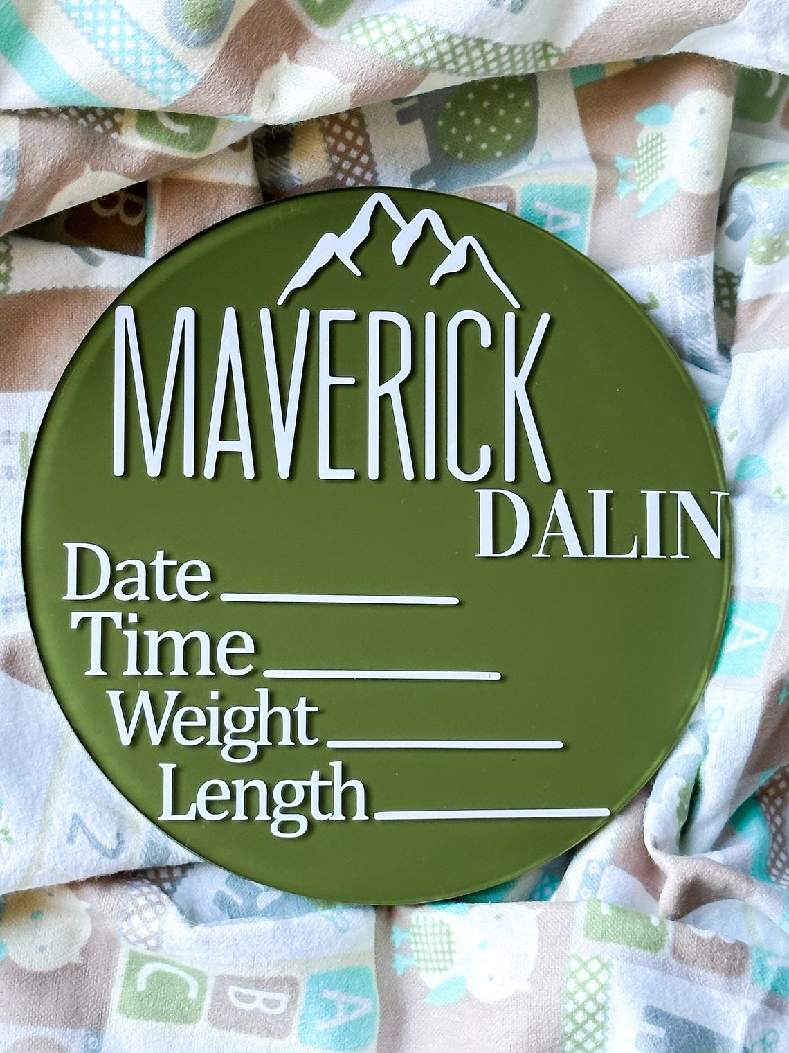 Acrylic Birth Announcement Sign | Baby Stat Sign | Newborn Name Plate ...