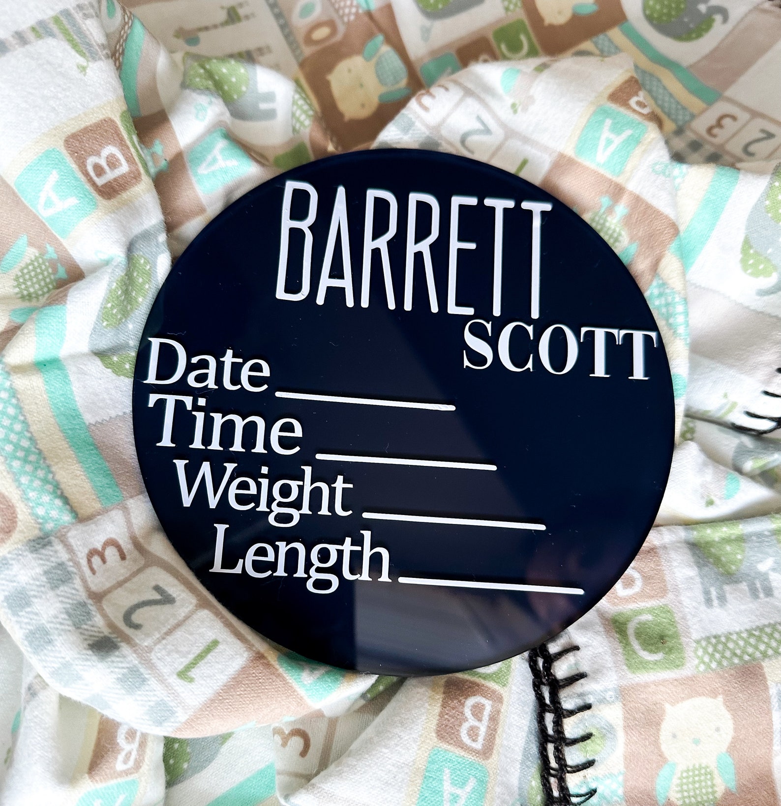 Acrylic Birth Announcement Sign | Baby Stat Sign | Newborn Name Plate ...