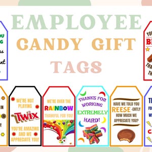 Employee Candy Bar Gift Tags, Employee Appreciation Tag Bundle - Etsy