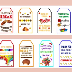 Employee Candy Bar Gift Tags, Employee Appreciation Tag Bundle - Etsy