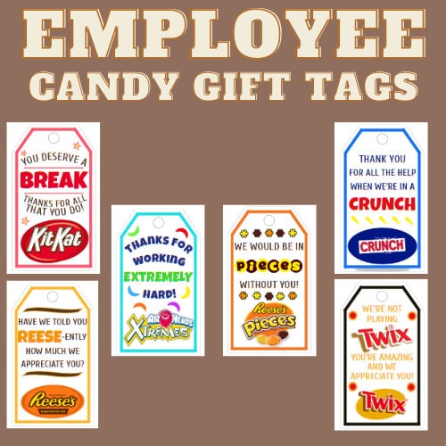 Employee Candy Bar Gift Tags, Employee Appreciation Tag Bundle - Etsy
