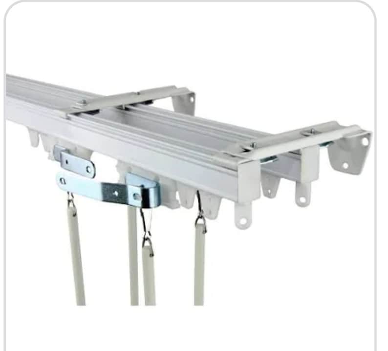 Drapery Track System. Complete Set . Included: 1 Set Double Hung Track ...