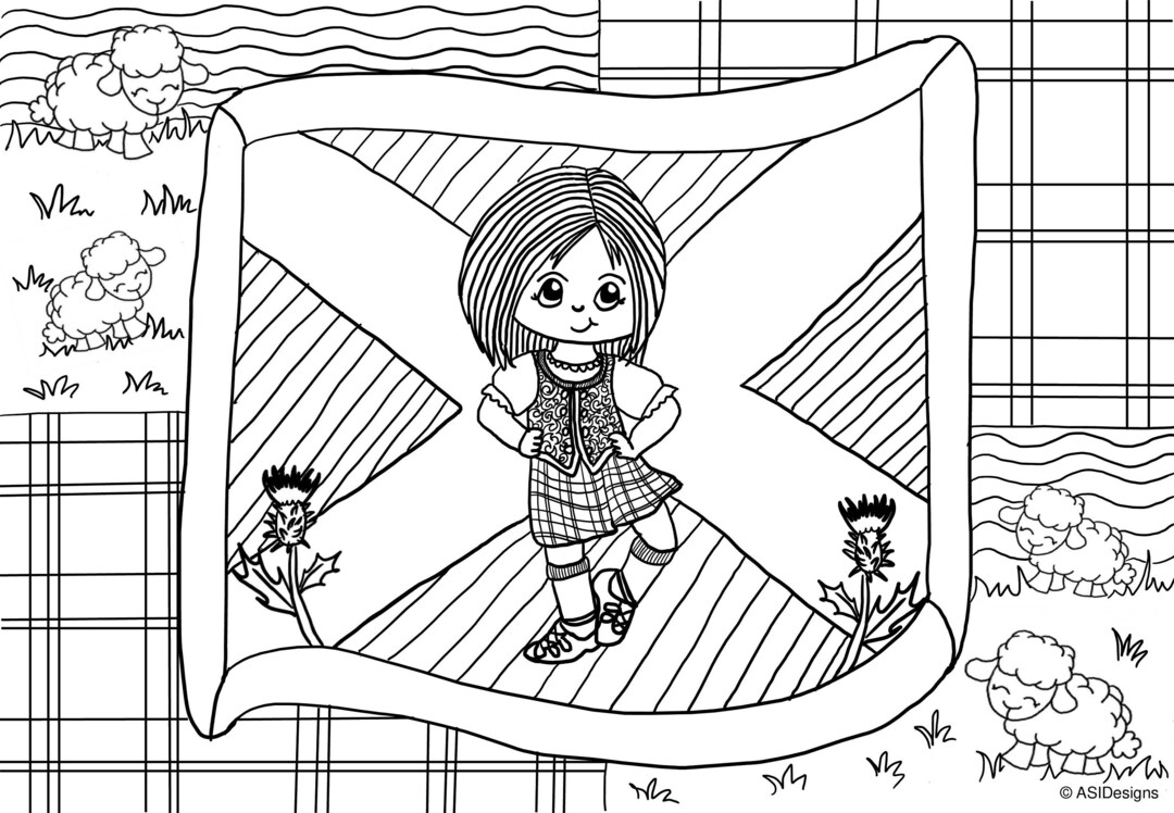 Highland Dancer Colouring Sheet, Digital Download, PDF, Printable ...