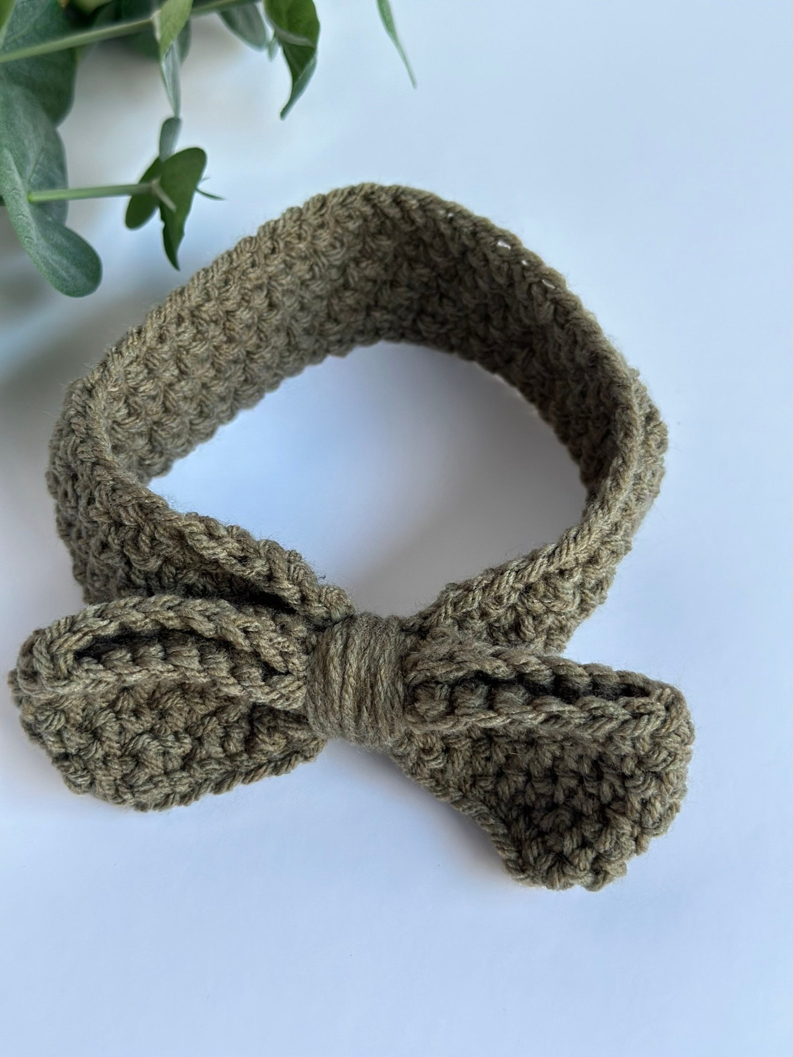 Textured Crochet Bow Headband, Boho Style, Newborn Headband, Girl ...