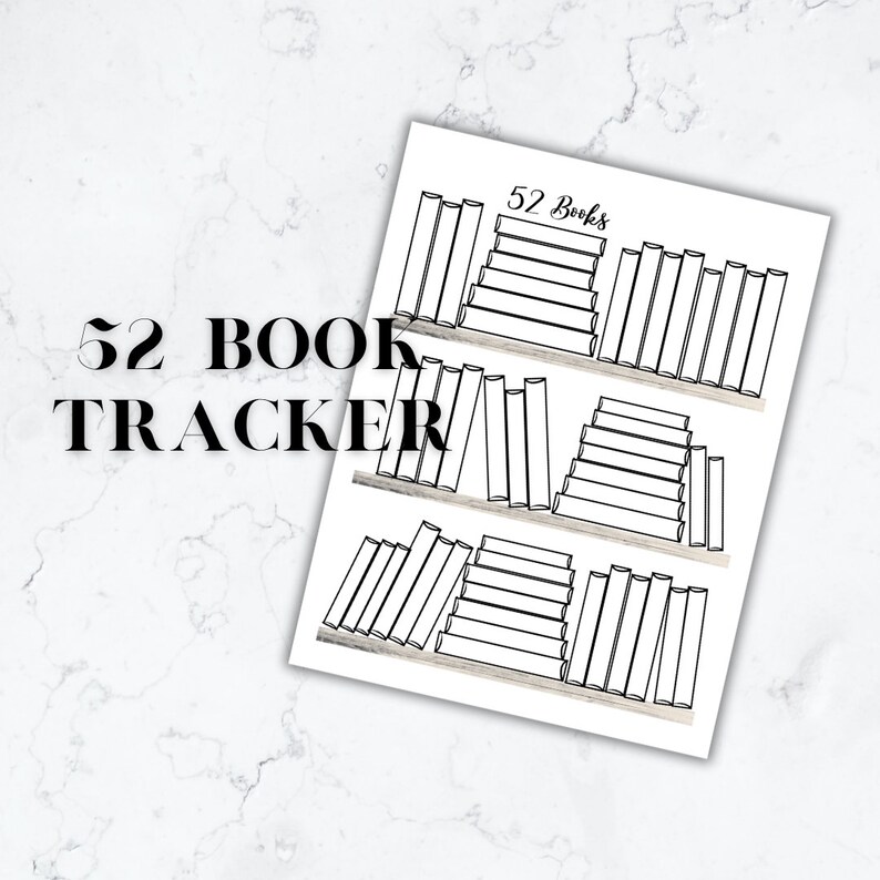 52 Books Tracker Printable: A5 Reading Challenge Journal (PDF) - Etsy