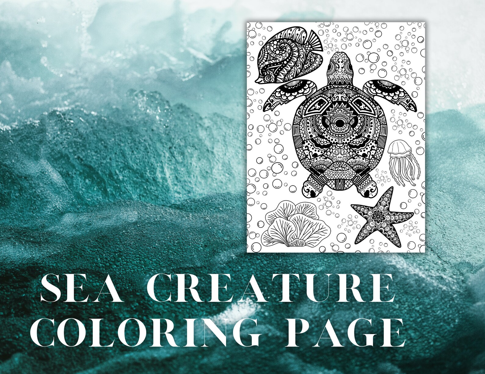 Sea Creature Coloring Page Printable Coloring Page Sea Creatures ...