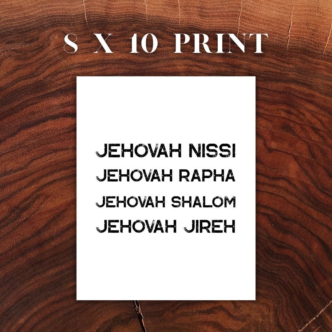8x10 Print Jehovah Names of God Print 8x10 Religious Print Jehovah ...