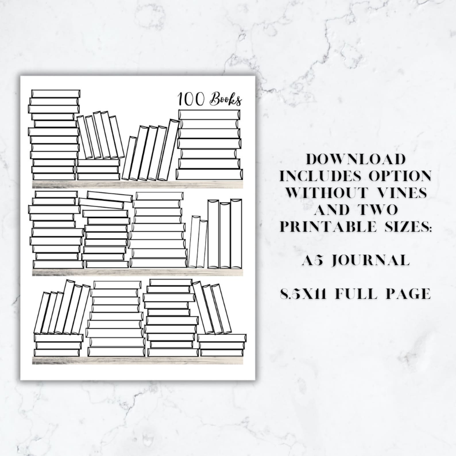 A5 Size 100 Book Tracker Printable Book A5 Journal Tracker 100 Books ...