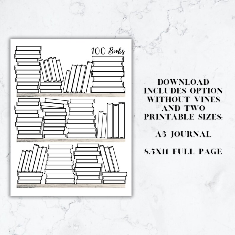 A5 Size 100 Book Tracker Printable Book A5 Journal Tracker 100 Books ...
