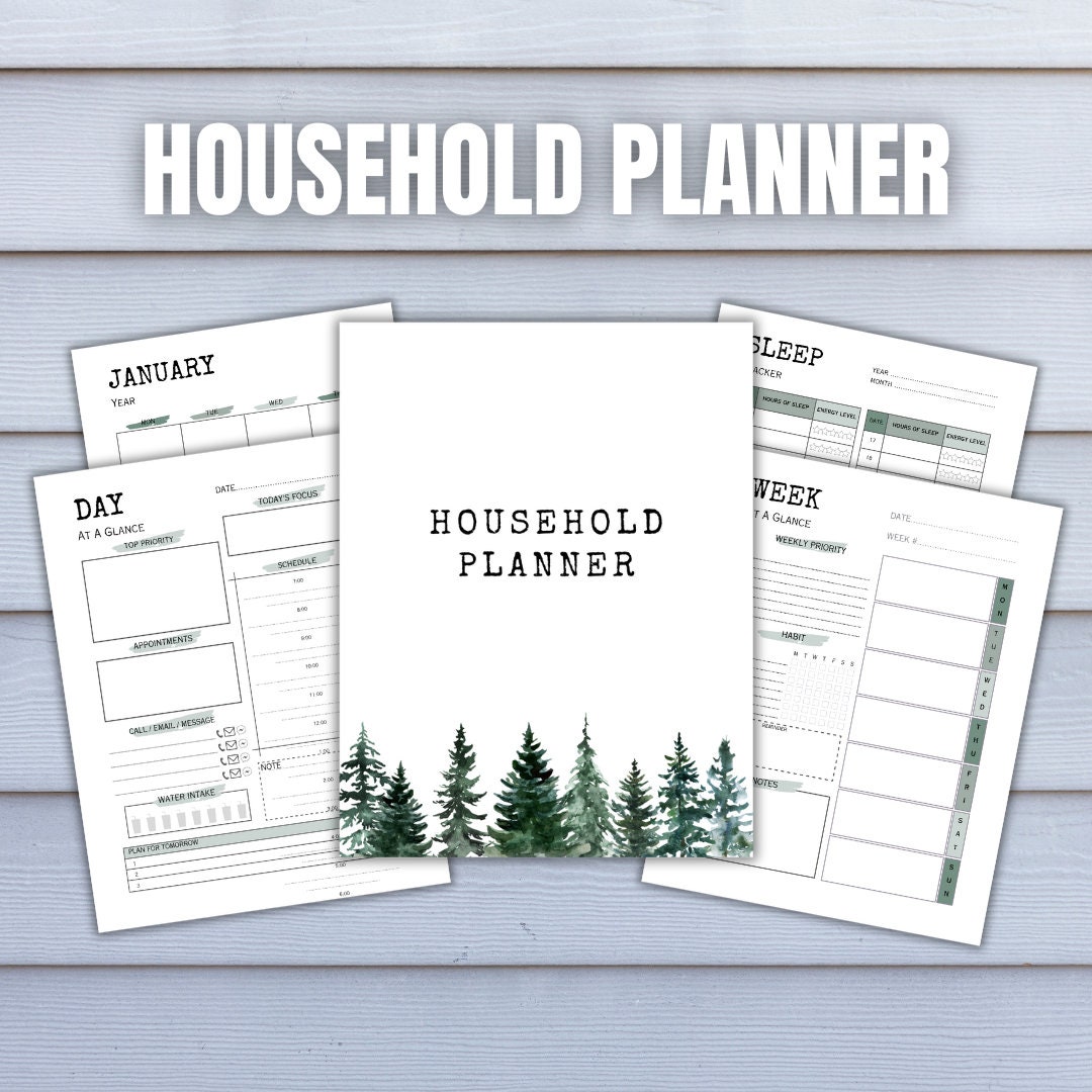 Household Planner Printable: 85 Template Bundle (letter Size) (digital ...