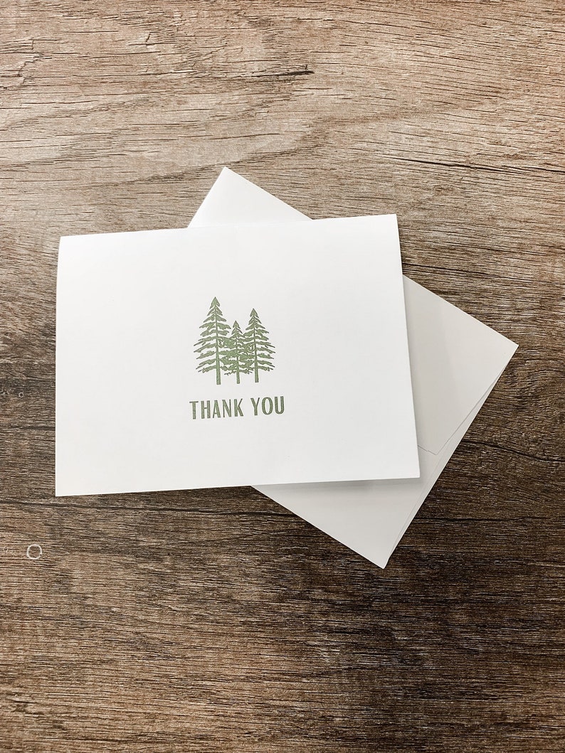Printable Thank You Card Trees Thank You Card Printable Green - Etsy