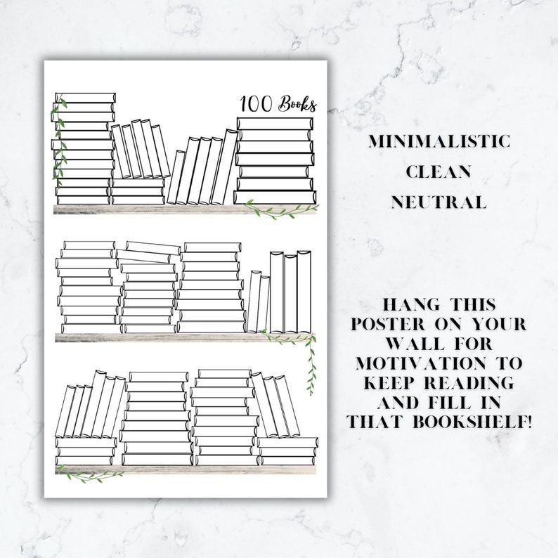 100 Book Challenge Poster: Printable Reading Tracker (11x17) (PDF) - Etsy