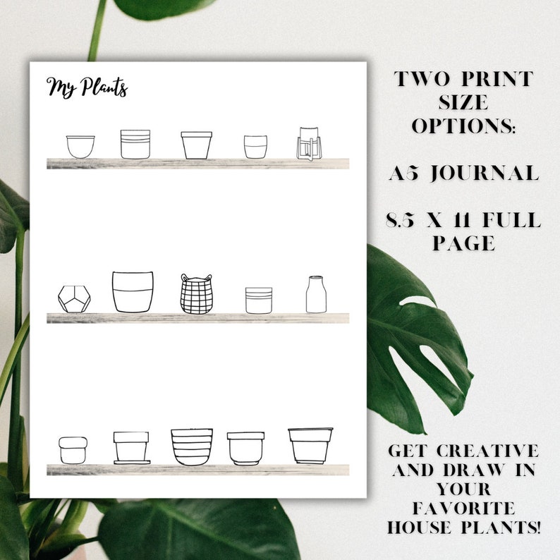 A5 Size Plant Tracker Printable Plant Shelf Tracker Plant Growth ...