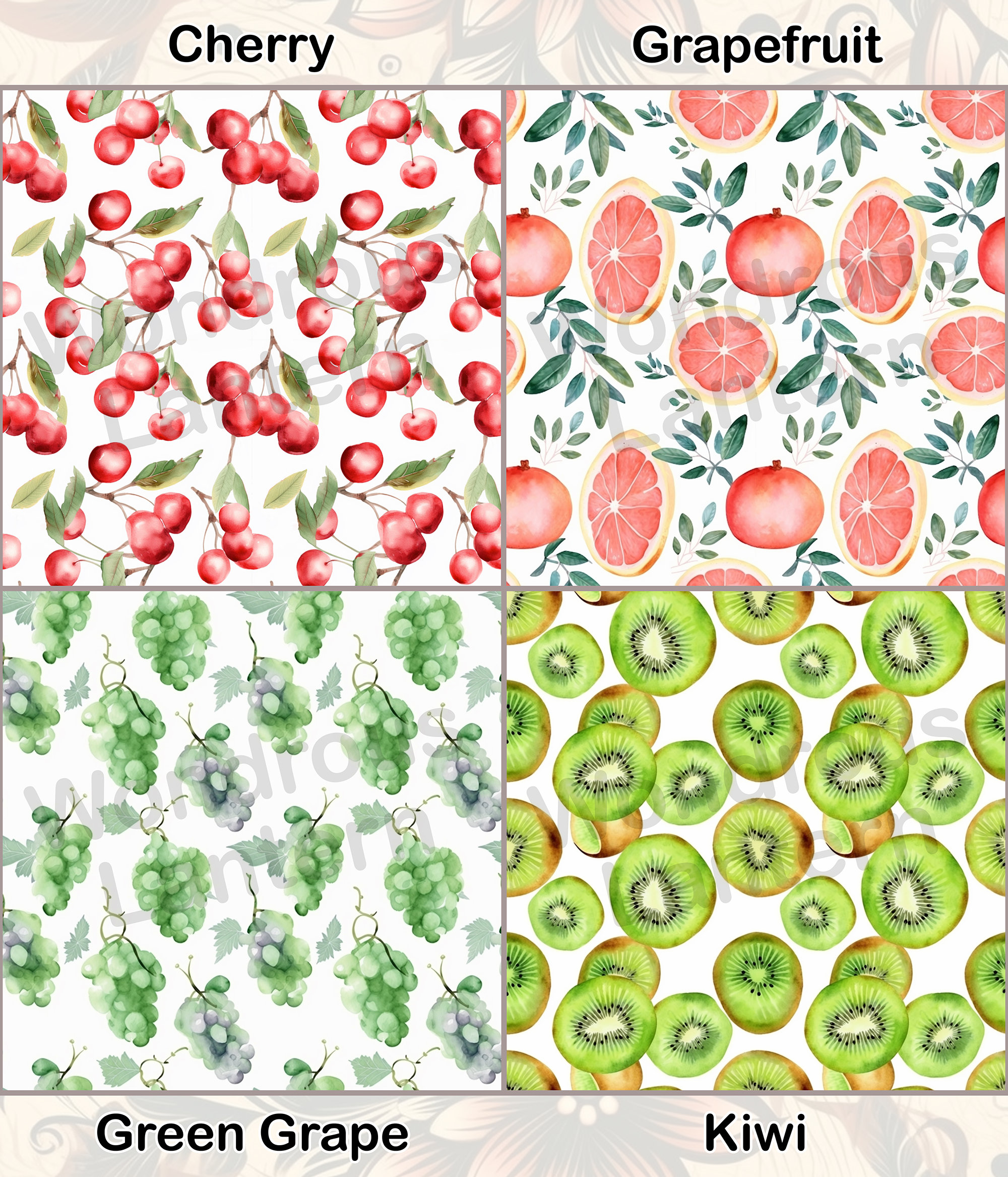 20 Fruits Watercolor Digital Paper Seamless Pattern Colorful - Etsy