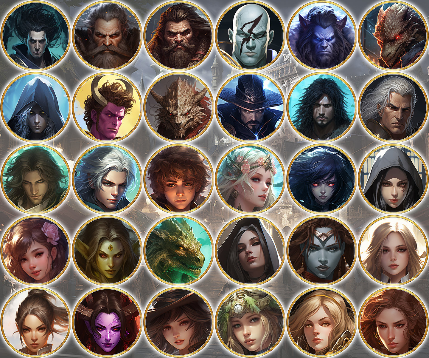 Dnd Character Art Portraits Bundle Vol. 2, Heroes and Villains ...