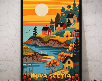 Nova Scotia Print I Nova Scotia Canada Print I Vintage Nova Scotia ...