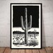 Saguaro Cactus Print Black Print Poster, Block Print, Minimalist ...