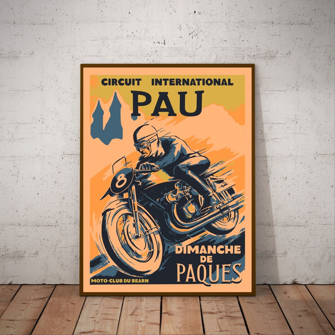 Vintage Motorcycle Poster, Vintage Motorcycle Racing Poster, Motorcycle ...