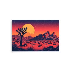 Joshua Tree Print, Desert Sunset Print,retro Landscape Art, Southwest ...