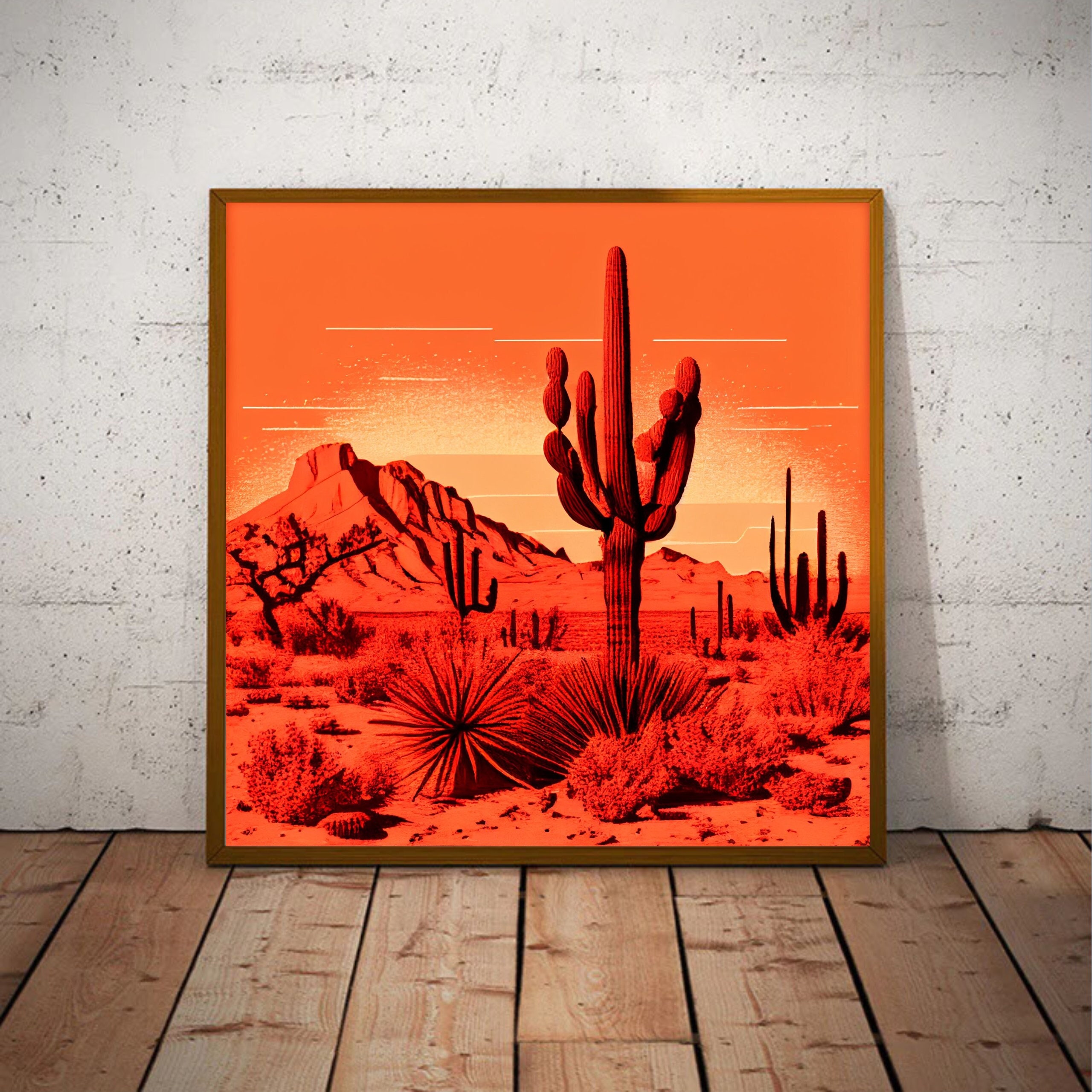 Arizona Desert Landscape Print I Cactus Wall Art I Arizona Desert ...