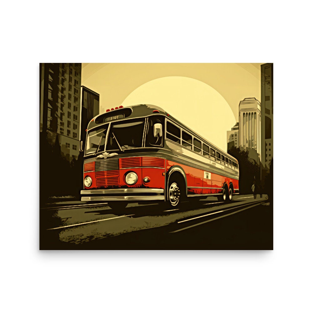 1970's Vintage Bus Print I City Bus Print I Retro Bus Print I Bus ...