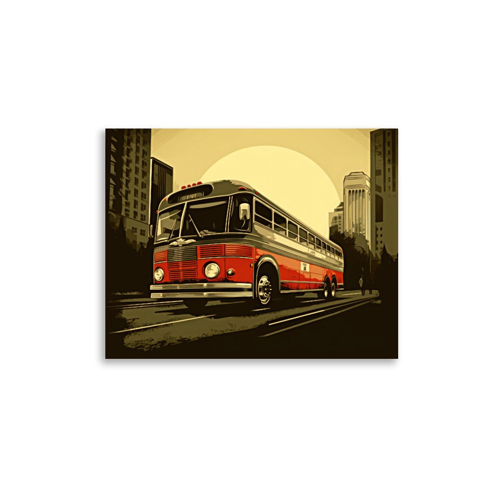 1970's Vintage Bus Print I City Bus Print I Retro Bus Print I Bus ...