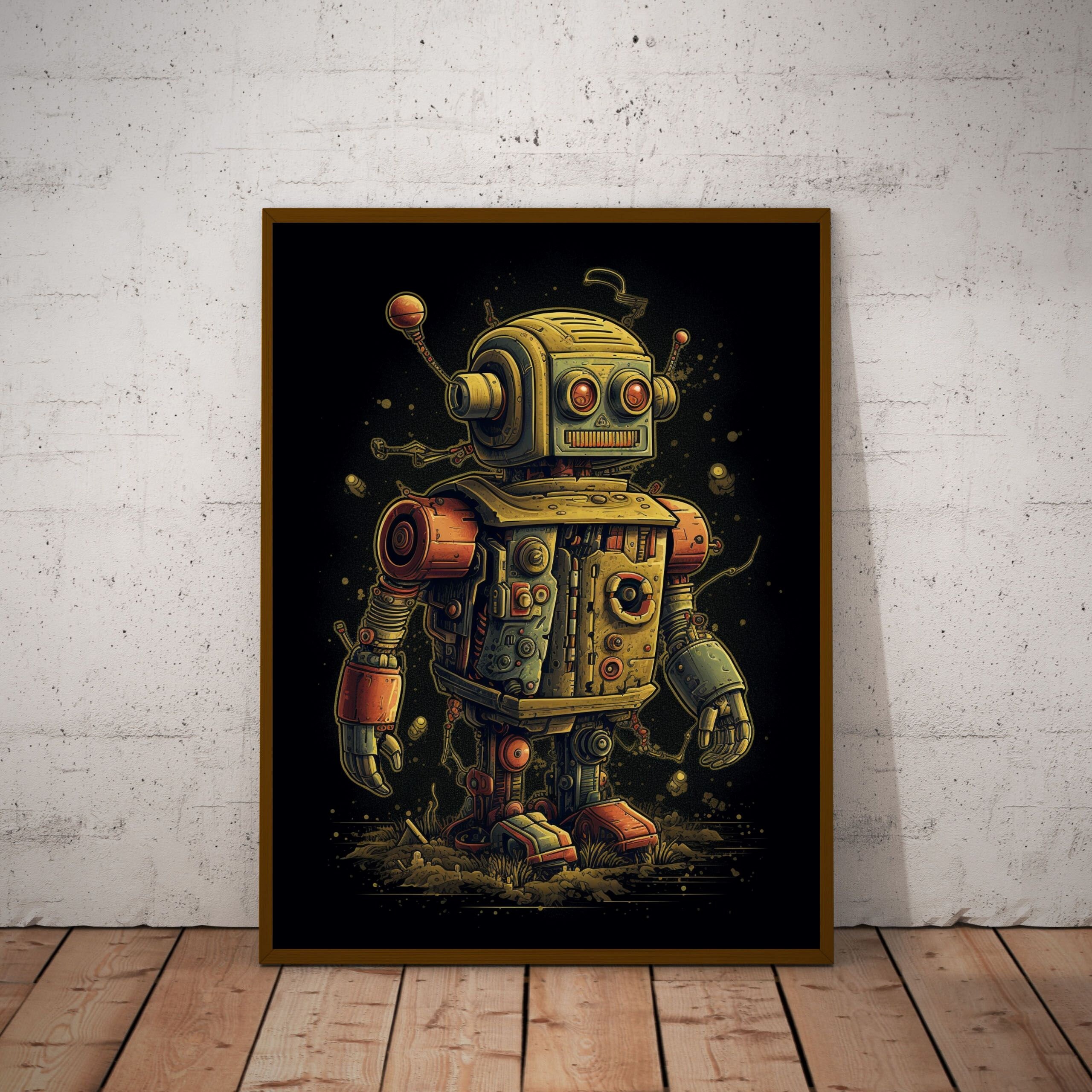 Gilbert Scrap-iron Robot Art Print, Atomic Age Robot,robot Wall Art ...
