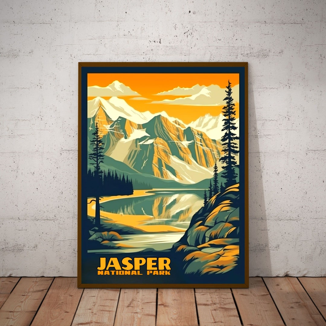 Vintage Inspired Jasper National Park Print I Jasper National Park ...